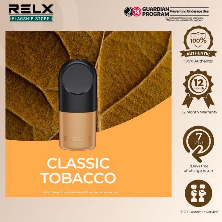 ☃ RELX Pod Pro -1 Pack- Classic Tobacco 50mg/g-STD (Vape Juice) | Lazada PH