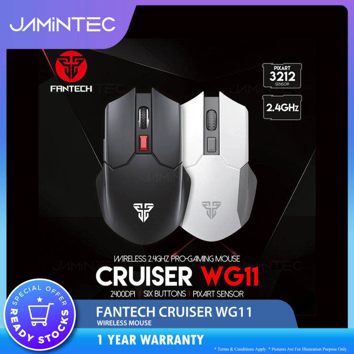 FANTECH CRUISER WG11 2400 DPI Wireless 2.4GHz Pro Gaming Mouse Silent ...