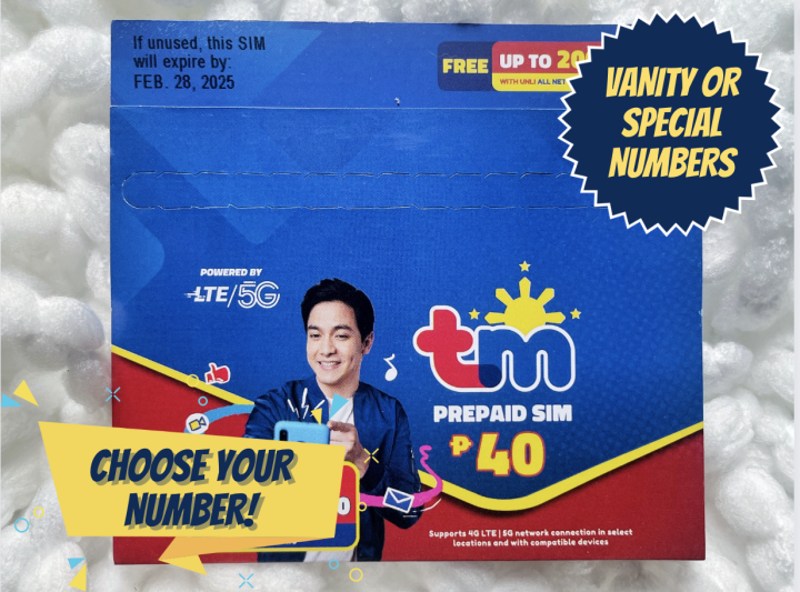 Vanity/Special TM Prepaid 5G SIM Card Numbers with Free 11 GB | Lazada PH