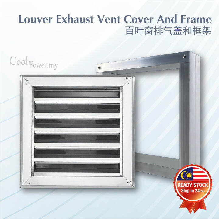 Stainless Steel Louver Exhaust Vent fan Cover Aluminum Frame Bingkai ...