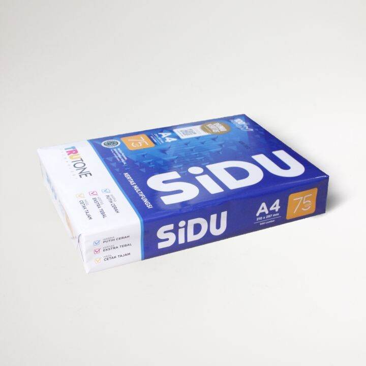 Kertas Hvs A4 75 Gsm Sidu Sinar Dunia Ketas Fotocopy 1 Rim Isi 500