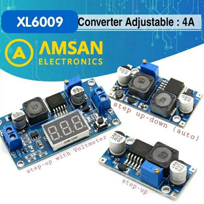 XL6009 Adjustable Converter Step Up-Down Penaik Stabilizer Tegangan ...