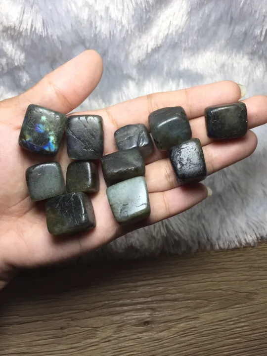 Labradorite Cube Crystals Polished 15-18mm Tumbled Stone / Raw stone ...