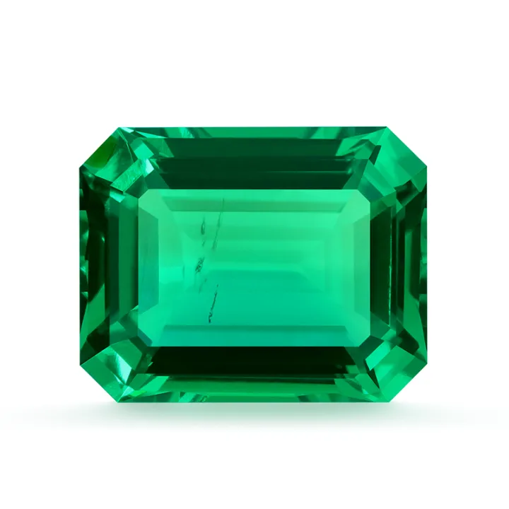 Rectangle shape Created Hydrothermal Columbia Emerald including minor ...