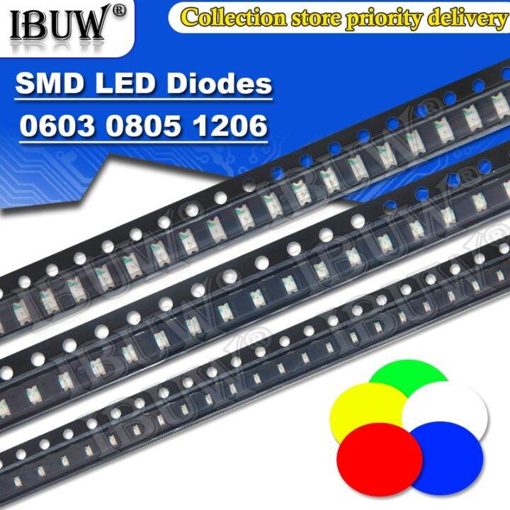 【Worth-Buy】 100pcs 0603 0805 1206 Smd Led Red Yellow Green White Blue ...