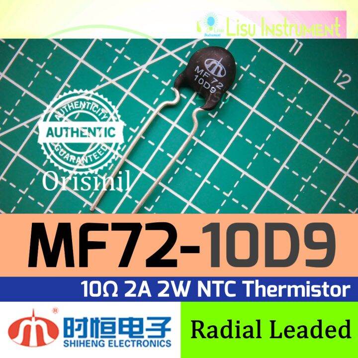 MF72 10D9 10Ω 2A 2W ±20% 2800K ±10% NTC Thermistor MF72-10D9 Radial ...