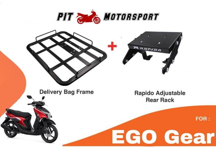 Tapak Monorack Rapido Yamaha Ego Gear New Food Delivery Bag Bracket ...