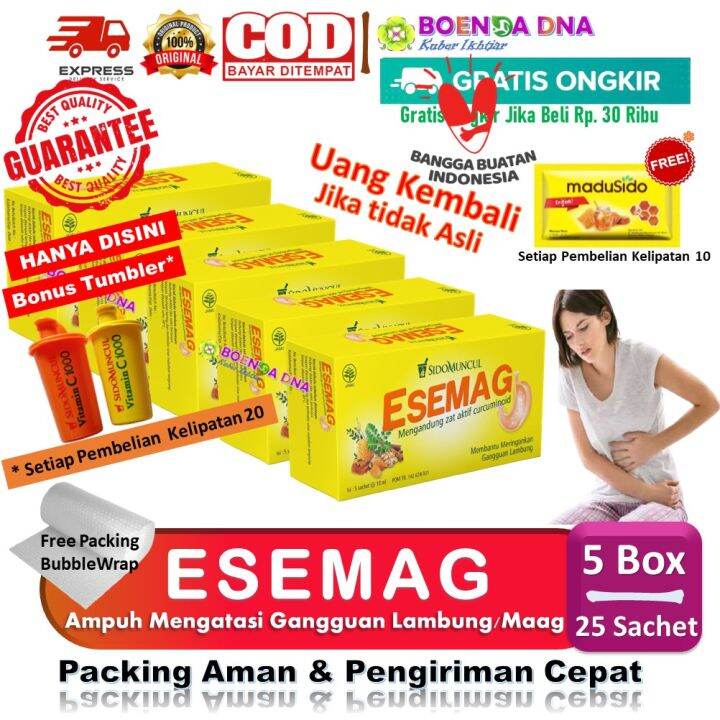 COD 5 Box Esemag isi 25 Sachet Pereda Sakit Maag - Obat Lambung Paling ...