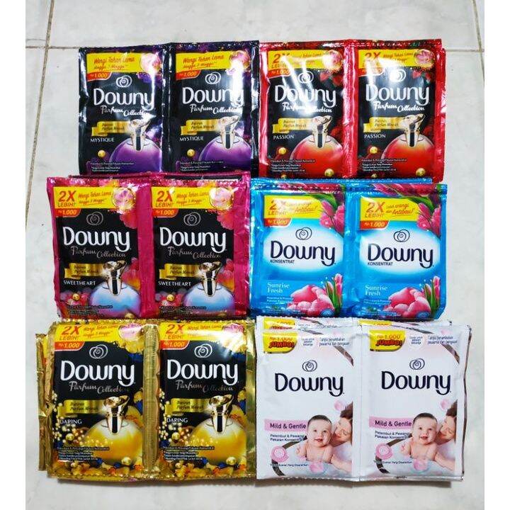 Downy 500 Sachet Pewangi dan Pelembut Pakaian Tahan Lama All Varian 1 Renceng isi 12 Sachet ...