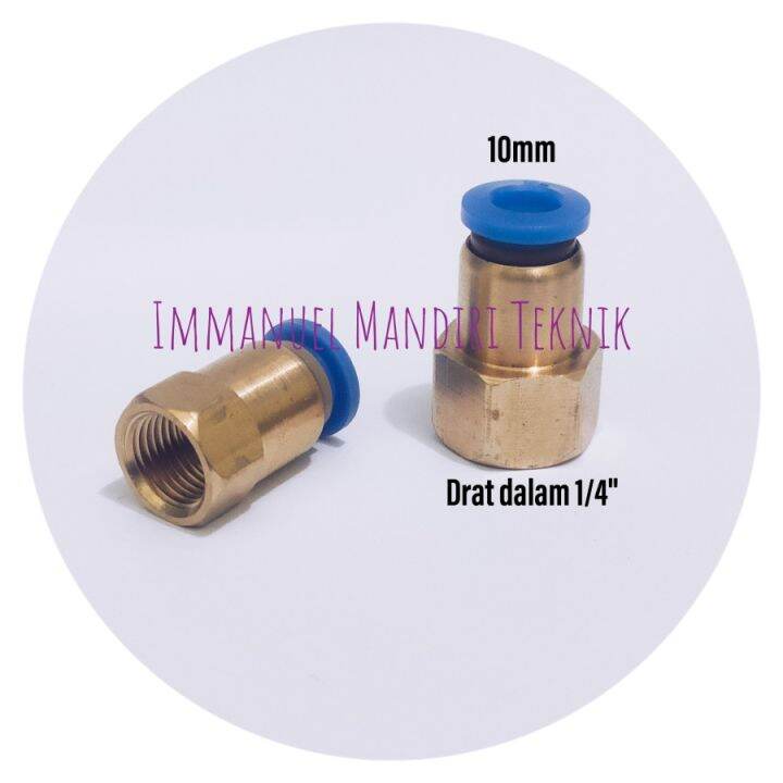 Nepel drat dalam 1/4 x 10mm pneumatic / Female connector 1/4 x 10mm | Lazada Indonesia