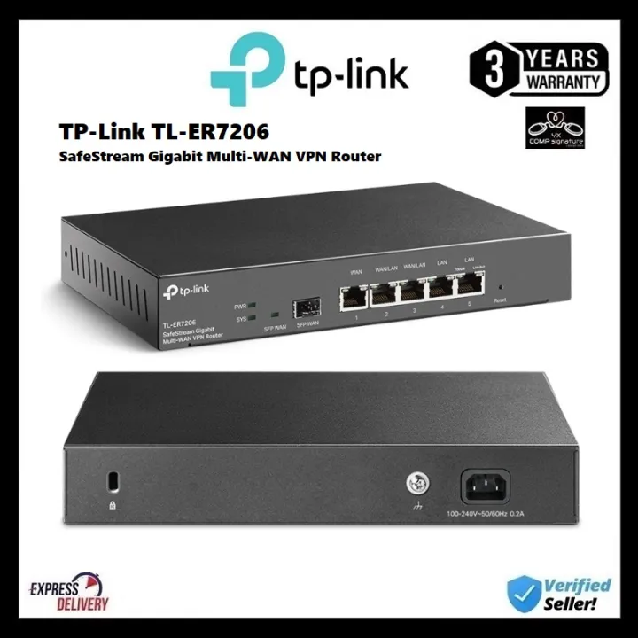 TP-Link TL-ER7206 SafeStream Gigabit Multi-WAN VPN Router (TL ER7206 ...