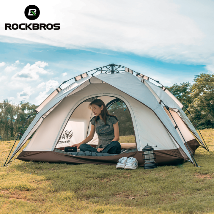 ROCKBROS Waterproof Automatic Camping Tent 2-3 Person UPF 50+ Anti-UV Sun Protection Camping ...