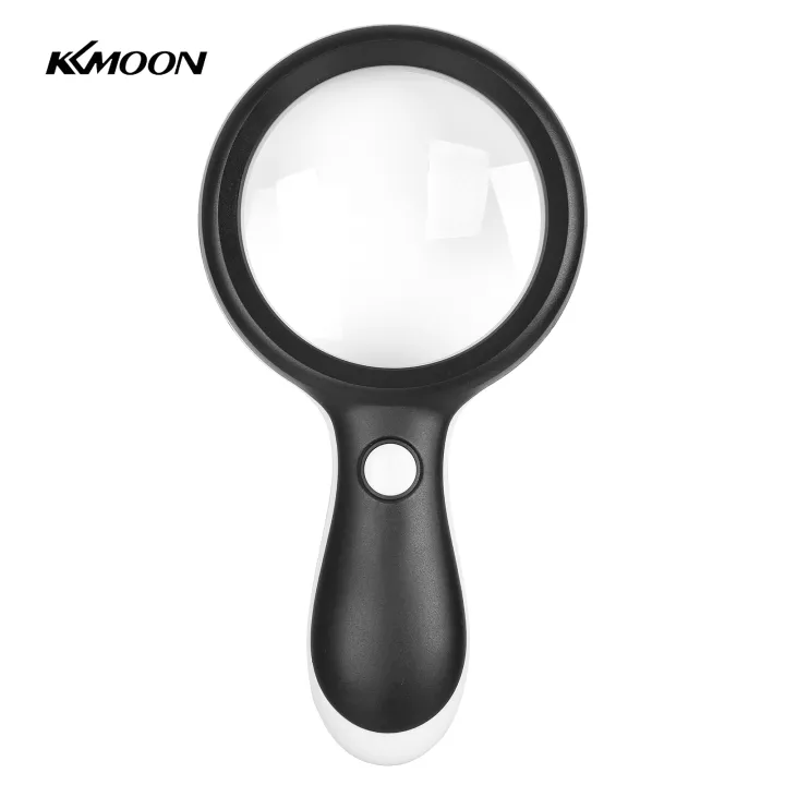 KKmoon 10X Handheld Magnifier Lighted Magnifying Glass Lens Large ...