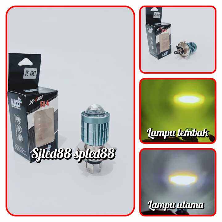 Lampu SOROT LED Utama Motor Mobil D2 H4 Laser 2 Warna Putih Kuning AC DC | Lazada Indonesia