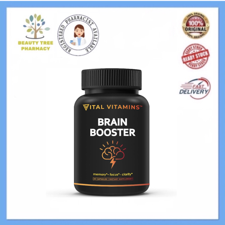 Vital Vitamins Brain Booster 30 Capsules (Improve Memory, Enhance Focus ...