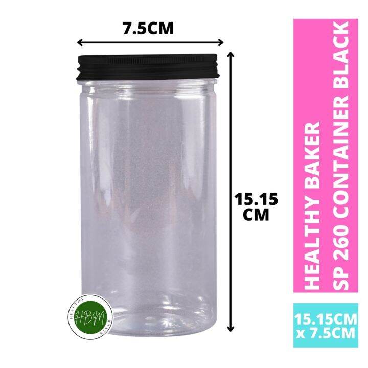 SP 260 Container Transparent & Black / Balang Kuih Raya / Biskut ...