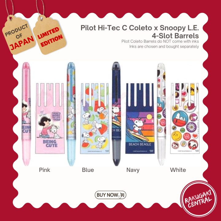 Pilot Hi-Tec C Coleto x Snoopy Limited Edition 4 Slot-Barrels | Lazada PH