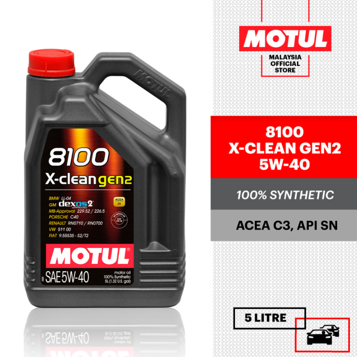 MOTUL 8100 X-CLEAN GEN2 5W40 5L 100% Synthetic Engine Oil BMW MB VW ...
