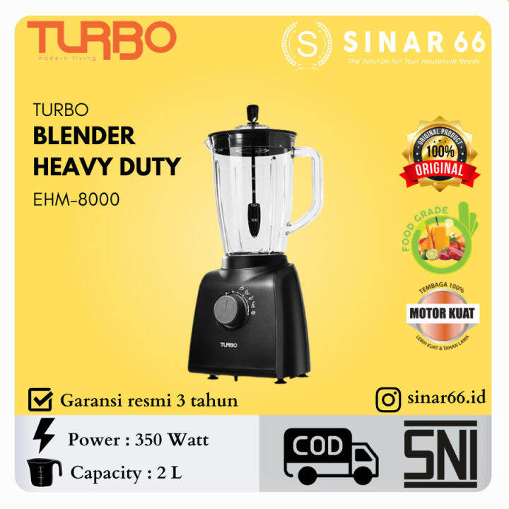 TURBO BLENDER HEAVY DUTY 2 L 2L EHM8000 EHM 8000 | Lazada Indonesia