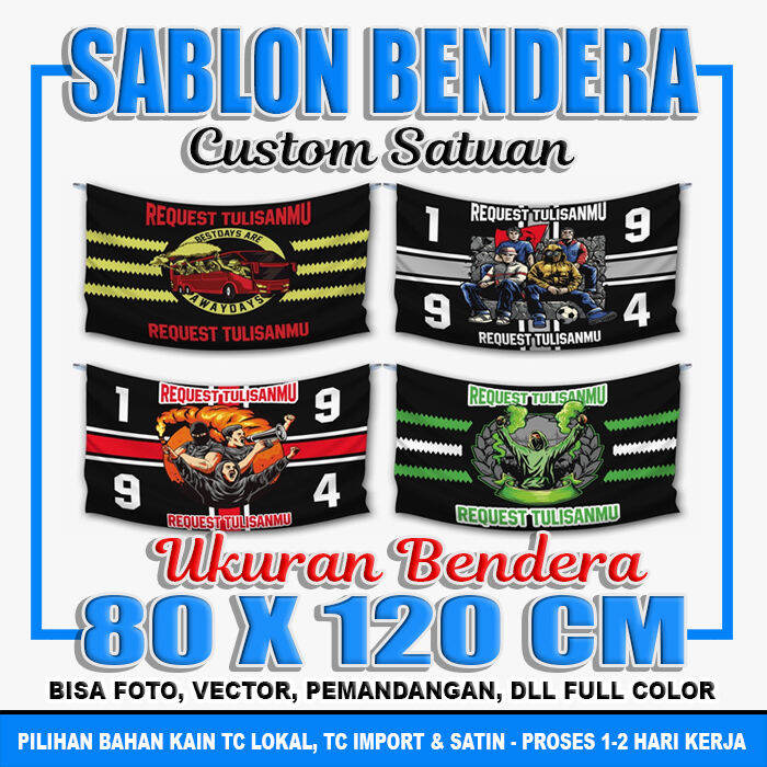 Sablon Bendera Mini Flag Ultras Logo Custom Satuan 80x120 cm | Lazada ...