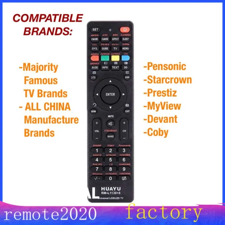 TKK Huayu RM-L1130 8 Universal Remote For Changhong Ezy Nova Techwoo Nova Konka Gell LCD LED ...