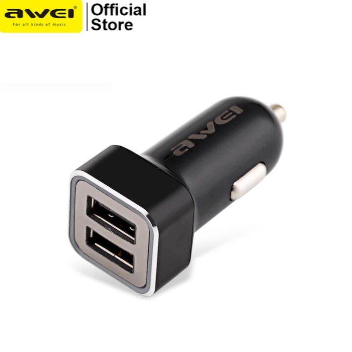 Awei C-200 Dual USB Ports Car Charger 5V 2.4A Fast Charge Short Circuit ...
