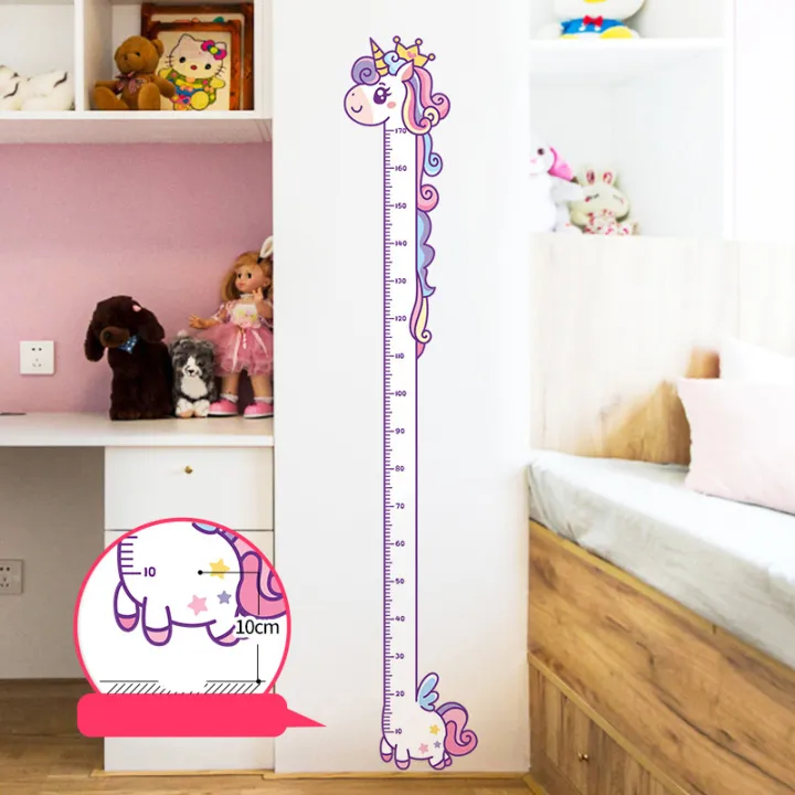 Rainbow Unicorn Height sticker Children Growth Measuring Ruler Height ...