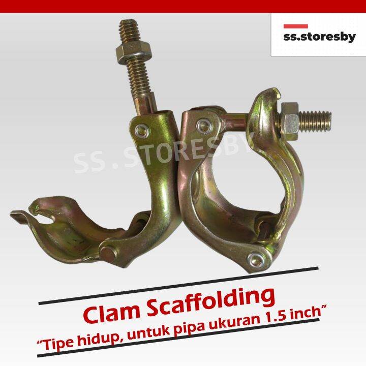 KLEM STEGER HIDUP BERPUTAR KLEM PIPA SCAFOLDING SKAFOLDING BRAKET PIPA 1.5 INCH SWIVEL ...