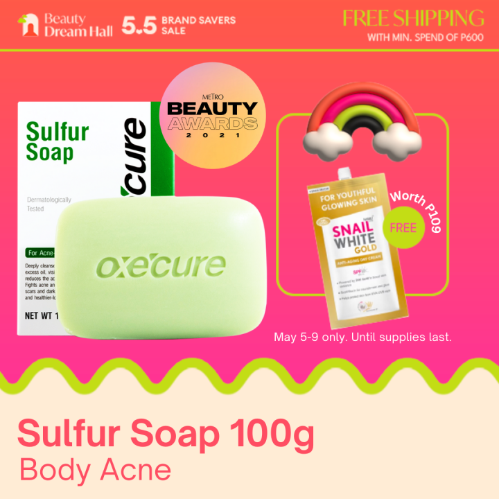 OXECURE SULFUR SOAP 100g [Face and body cleanser to fight and clear ...