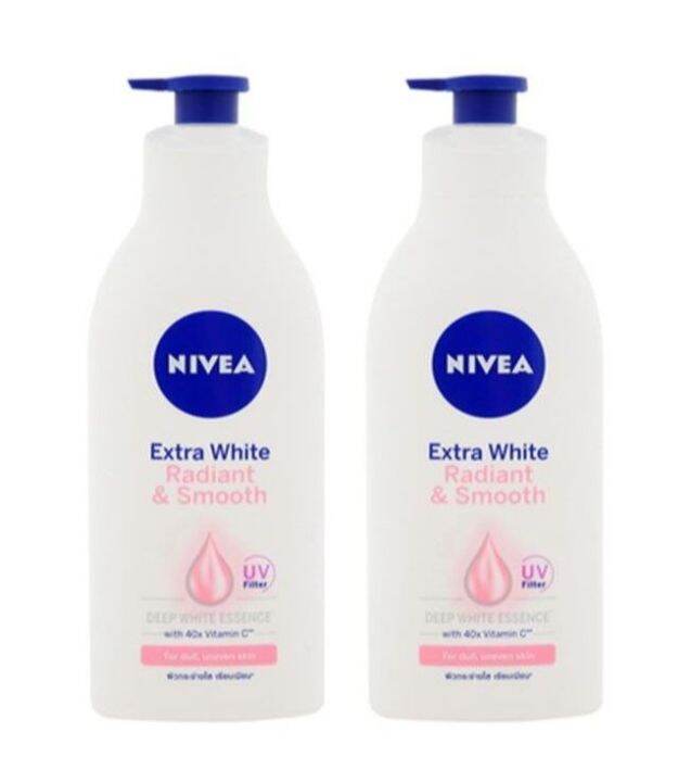 NIVEA Extra Aura Radiant & Smooth นีเวีย เอ็กซ์ตร้า ออร่า เรเดียนท์ & สมูท โลชั่น 525ml. (2ขวด ...