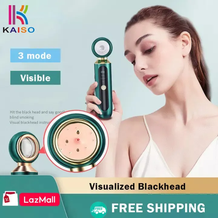 Kaiso Blackhead Pore Vacuum Cleaner Remover with 50X Microscope Smart Electric Visual Acne ...