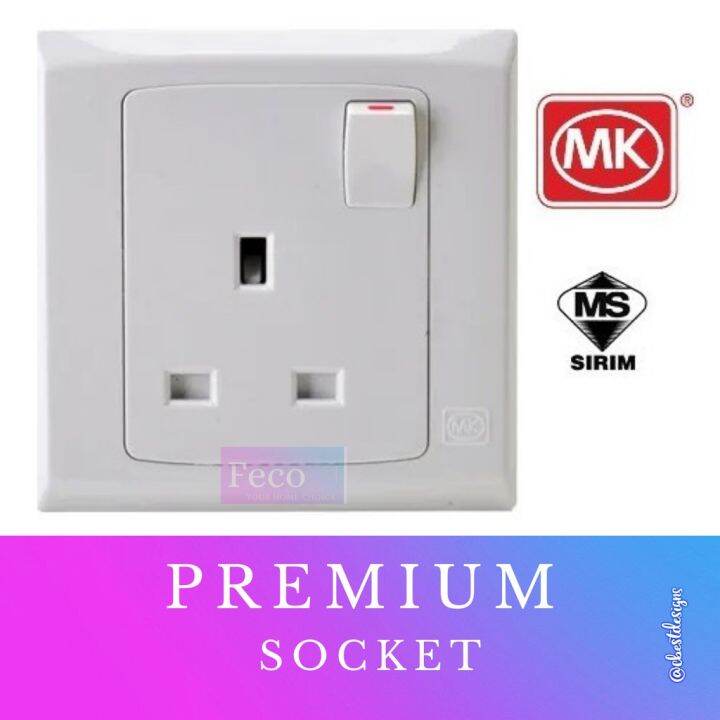 SIRIM 13A Single Switch Socket Outlet 13A Switch Electric One Gang ...