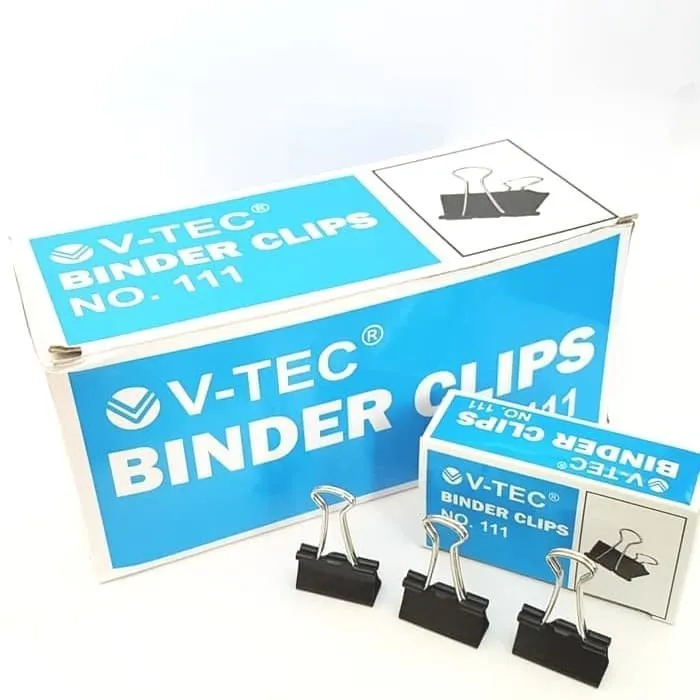 V Tec Binder Clips No.111 Penjepit Kertas Ukuran Sedang | Lazada Indonesia