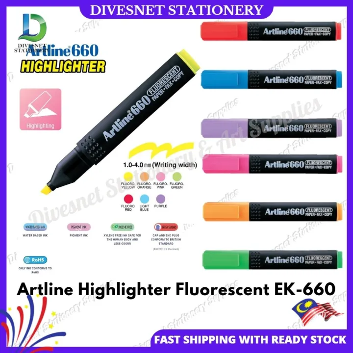 Artline Highlighter Highlight Pen Fluorescent EK-660 Pen Penanda | Lazada