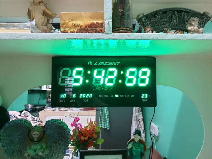 Lancent 18 Inches Digital Led Wall Clock With Different Light Color ...