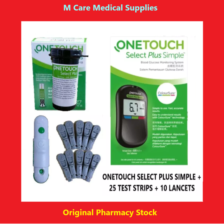 ONETOUCH SELECT PLUS SIMPLE + ONETOUCH SELECT PLUS 25 TEST STRIPS | Lazada