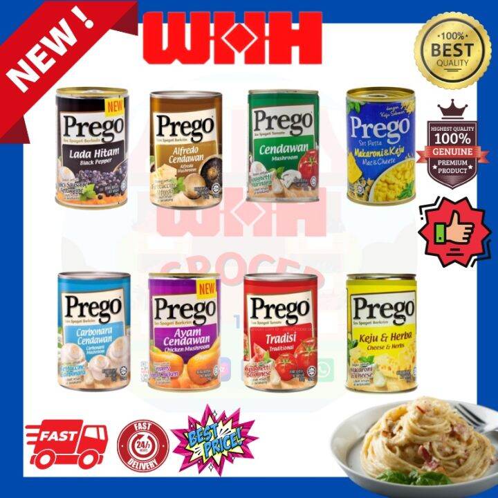 PREGO Pasta Spaghetti Sauce 290g -300g (Carbonara Mushroom, Cheese ...