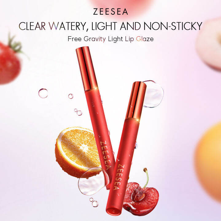 ZEESEA Lip Gloss Liptint Lipstick Lipgloss Lip Glaze Long Lasting Silky Moisturizing Lightweight ...
