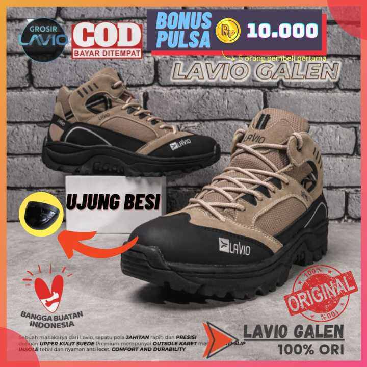 Sepatu Safety Pria Ujung Besi Original Asli Lavio Galen Boots Kerja ...