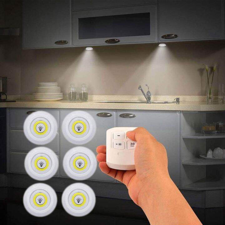 LED 6+ 1 Light COB Under Cabinet Night Light Wireless Remote Control ...