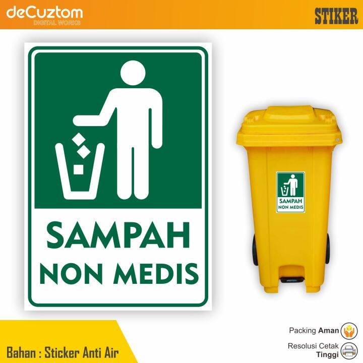 Stiker Label Penanda Tempat Sampah Jenis Sticker Sampah Non Medis ...