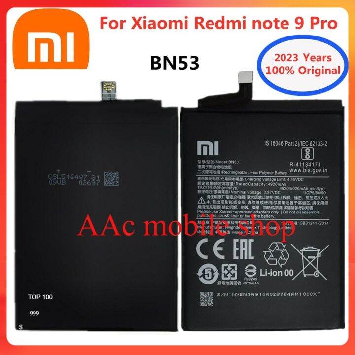 2023ปี100% Original BN53แบตเตอรี่สำหรับ Xiaomi Redmi หมายเหตุ9 Pro ...