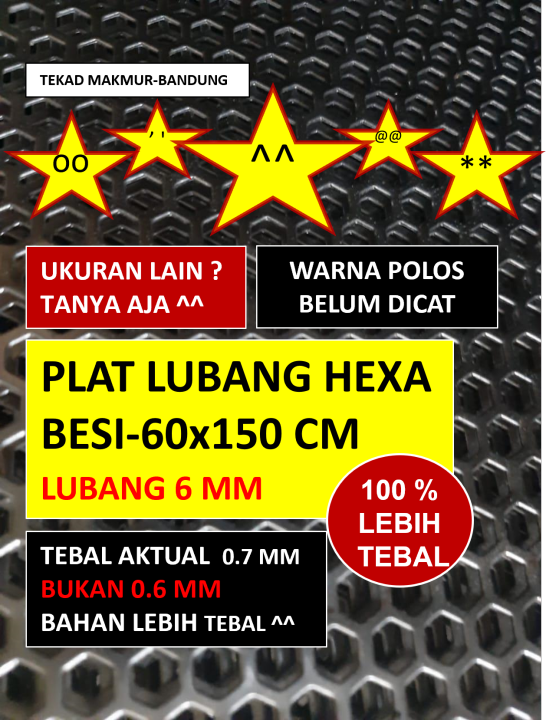 Plat Besi Ram Speaker Hexagonal 60x150 cm - Grill Speaker - Plat ...