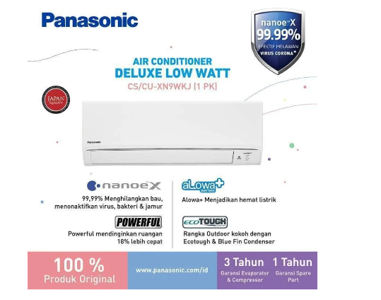 AC PANASONIC 1PK CS/CU-XN9WKJ - Deluxe Si-BIRU Low Watt Nanoe XN9WKJ | Lazada Indonesia