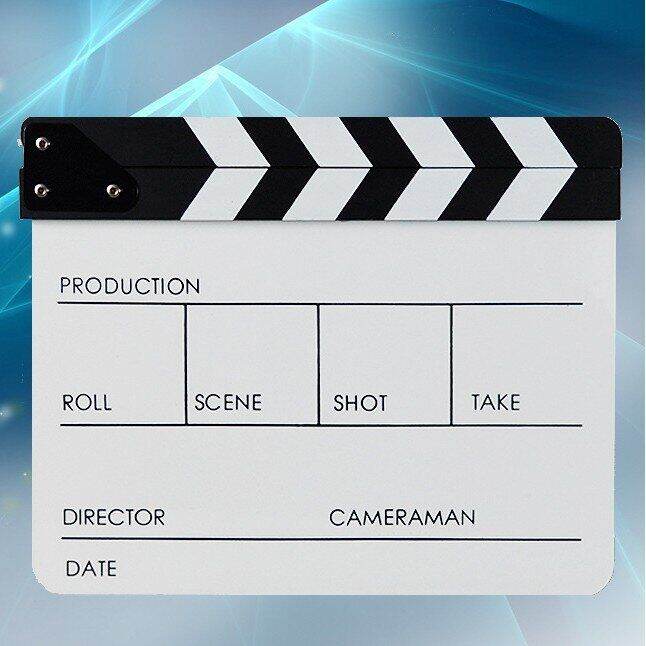 Slate movie สเลทฟิล์มถ่ายภาพยนต์ กระดานสเลท สีขาว | Lazada.co.th