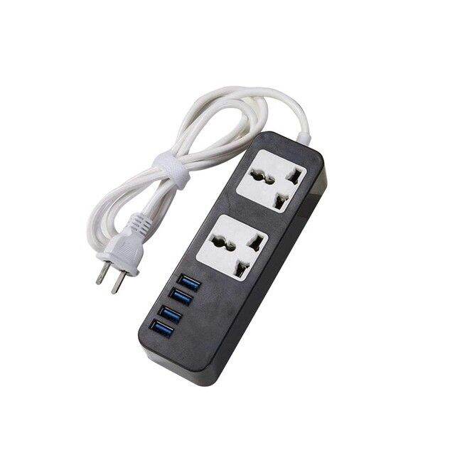 TechTrance 4 USB Port 2 Universal Plug Charger Power Hub Extension Cord ...