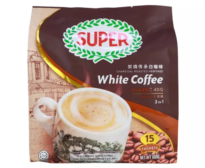 Super 3-in-1 Charcoal Roasted Heritage White Coffee Classic 15 sachets ...