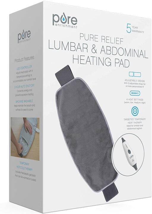 Pure Enrichment | Pure Relief Abdominal & Lumbar Heating Pad (PELUMBAR ...