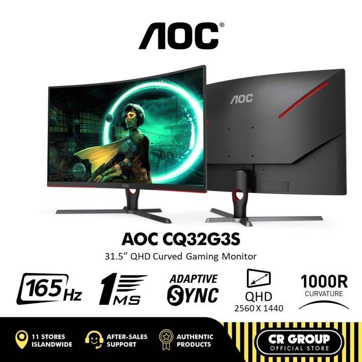 [Same Day Deliveryx] AOC 31.5 Inch QHD Gaming Monitor 165Hz Refresh ...