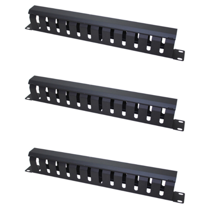 3X 1U Cable Management Horizontal Mount 19 Inch Server Rack , 12 Slot ...
